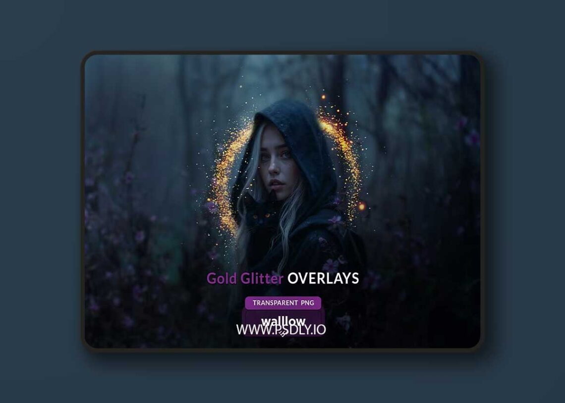 Creativemarket - Gold Glitter And Sparkle Transparent PNG Overlays